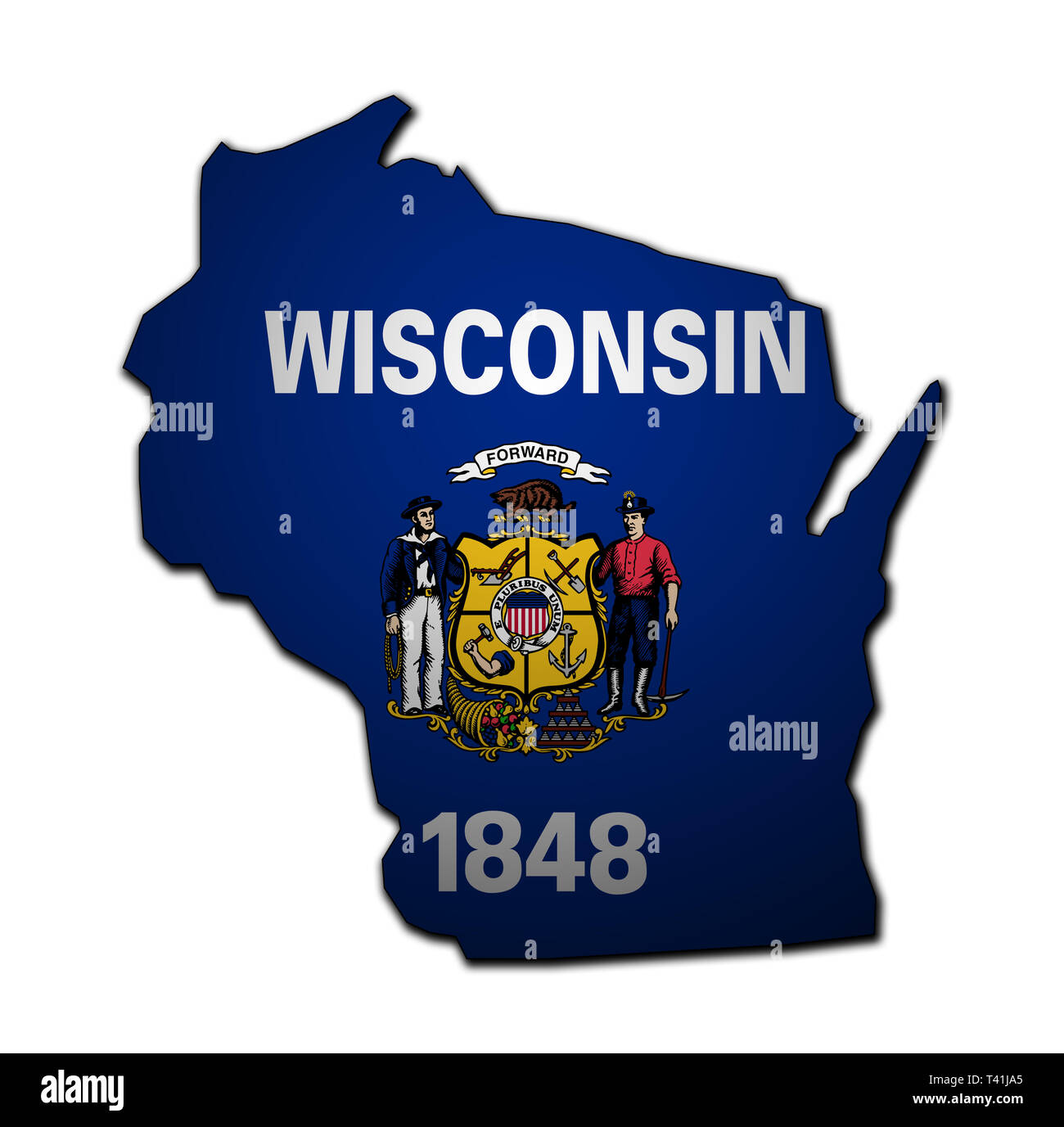 Political map wisconsin Cut Out Stock Images & Pictures - Alamy