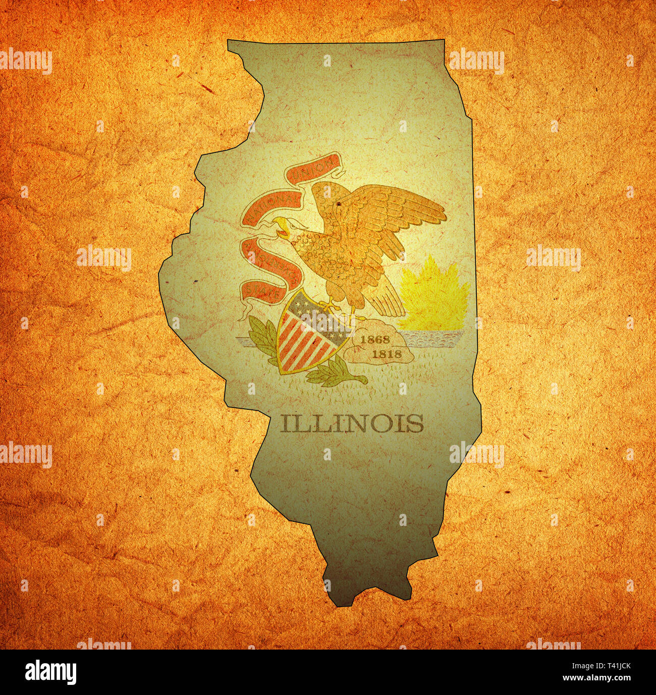 territory of Illinois state isolated from other states of USA Stock ...
