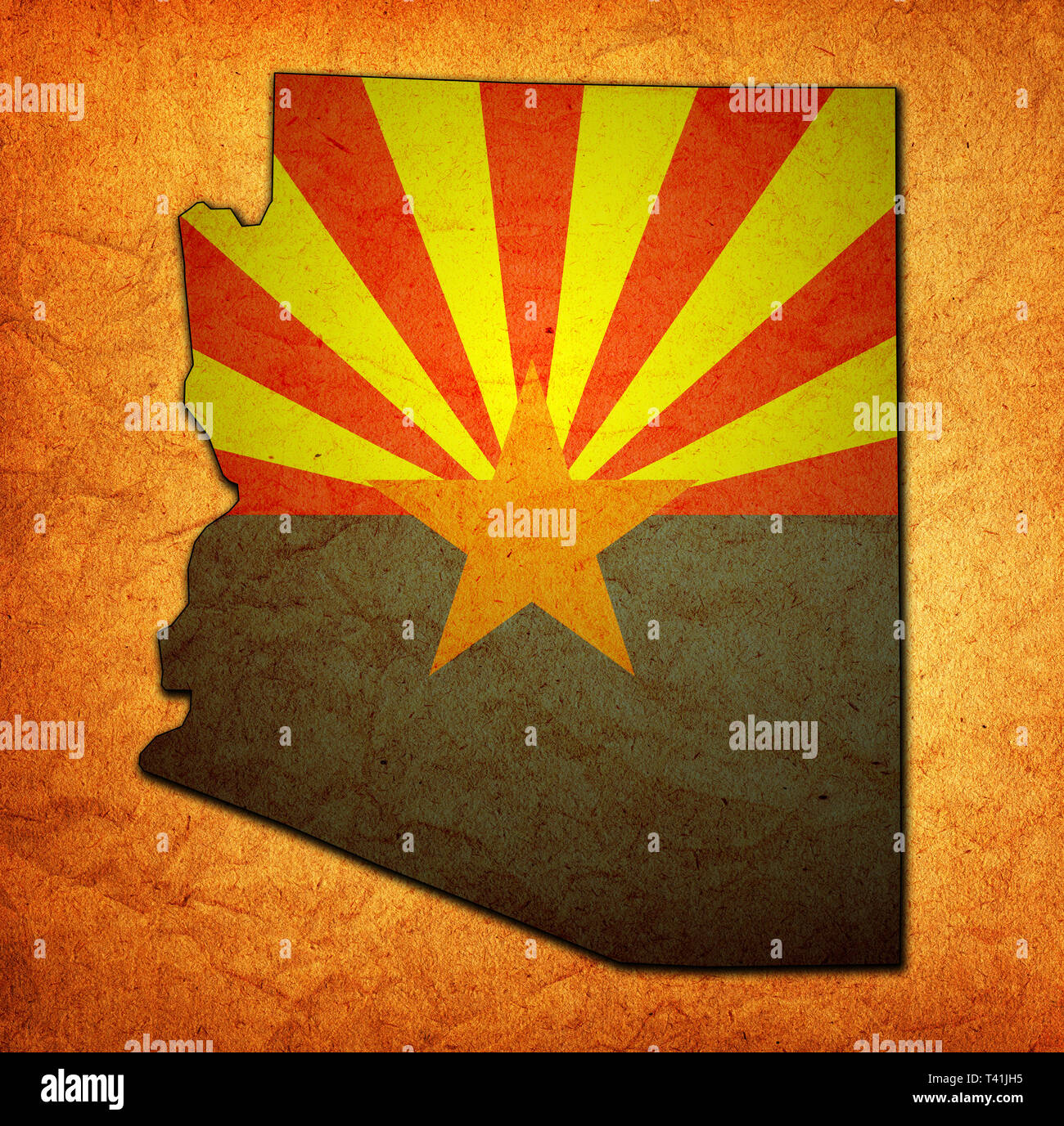 Arizona administrative map flag hi-res stock photography and images - Alamy
