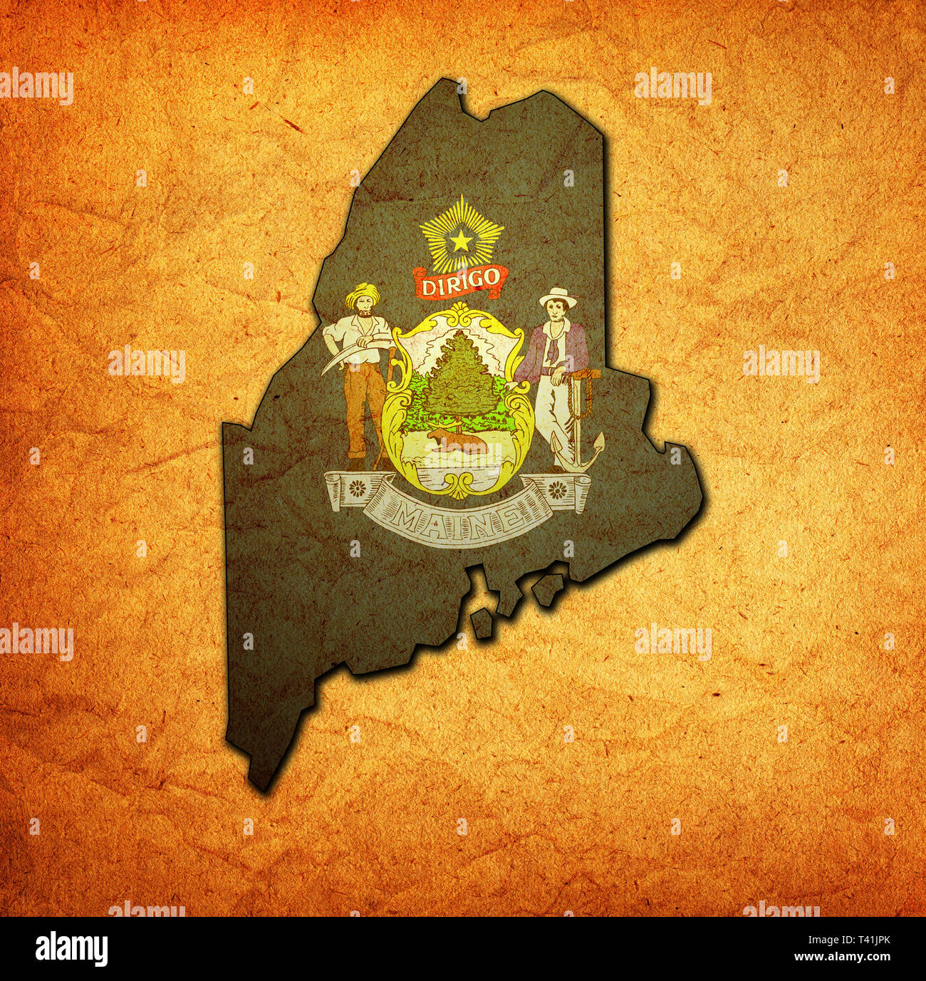 territory of Maine state isolated from other states of USA Stock Photo ...