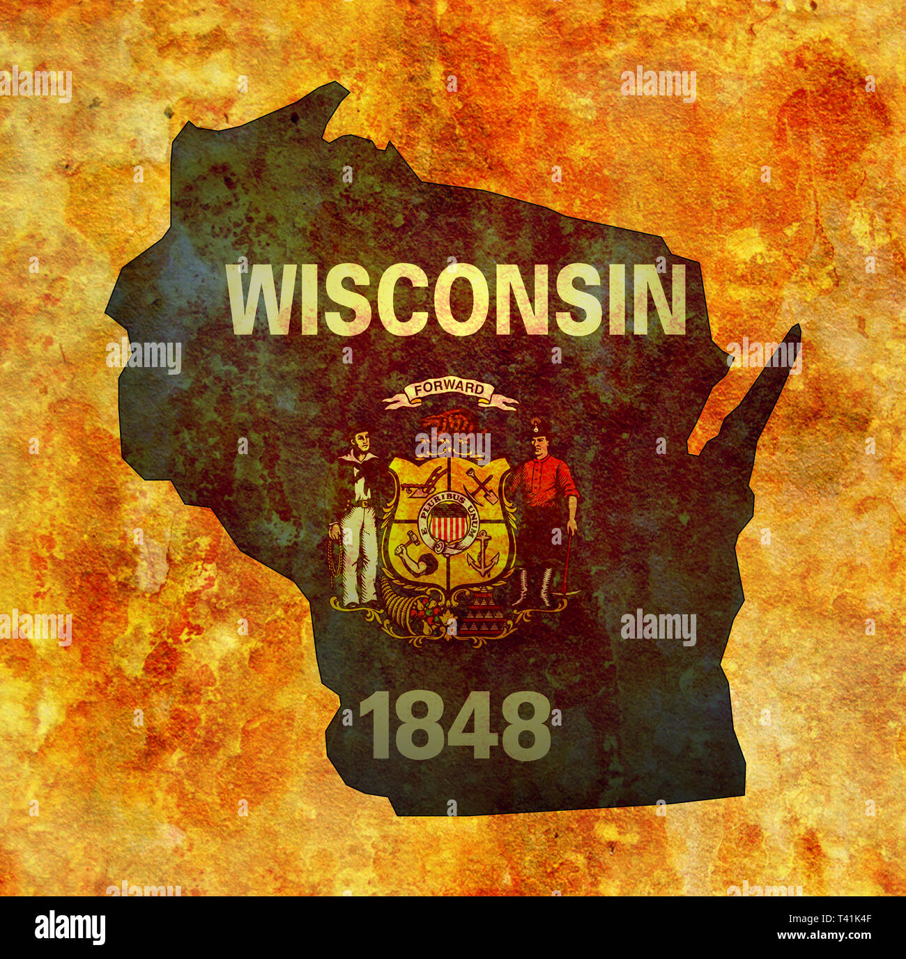 territory of Wisconsin state isolated from other states of USA Stock ...
