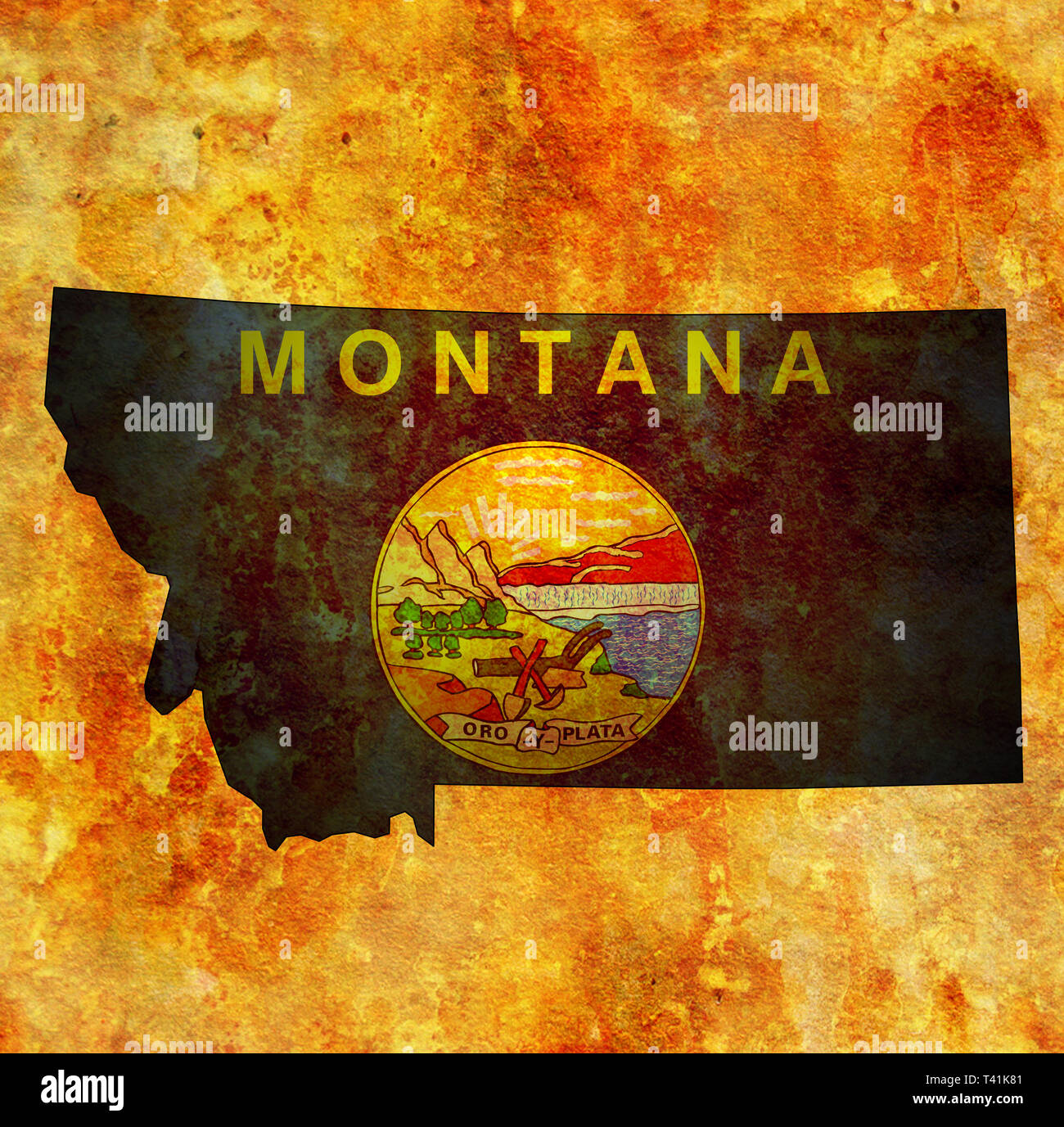 territory of Montana state isolated from other states of USA Stock ...