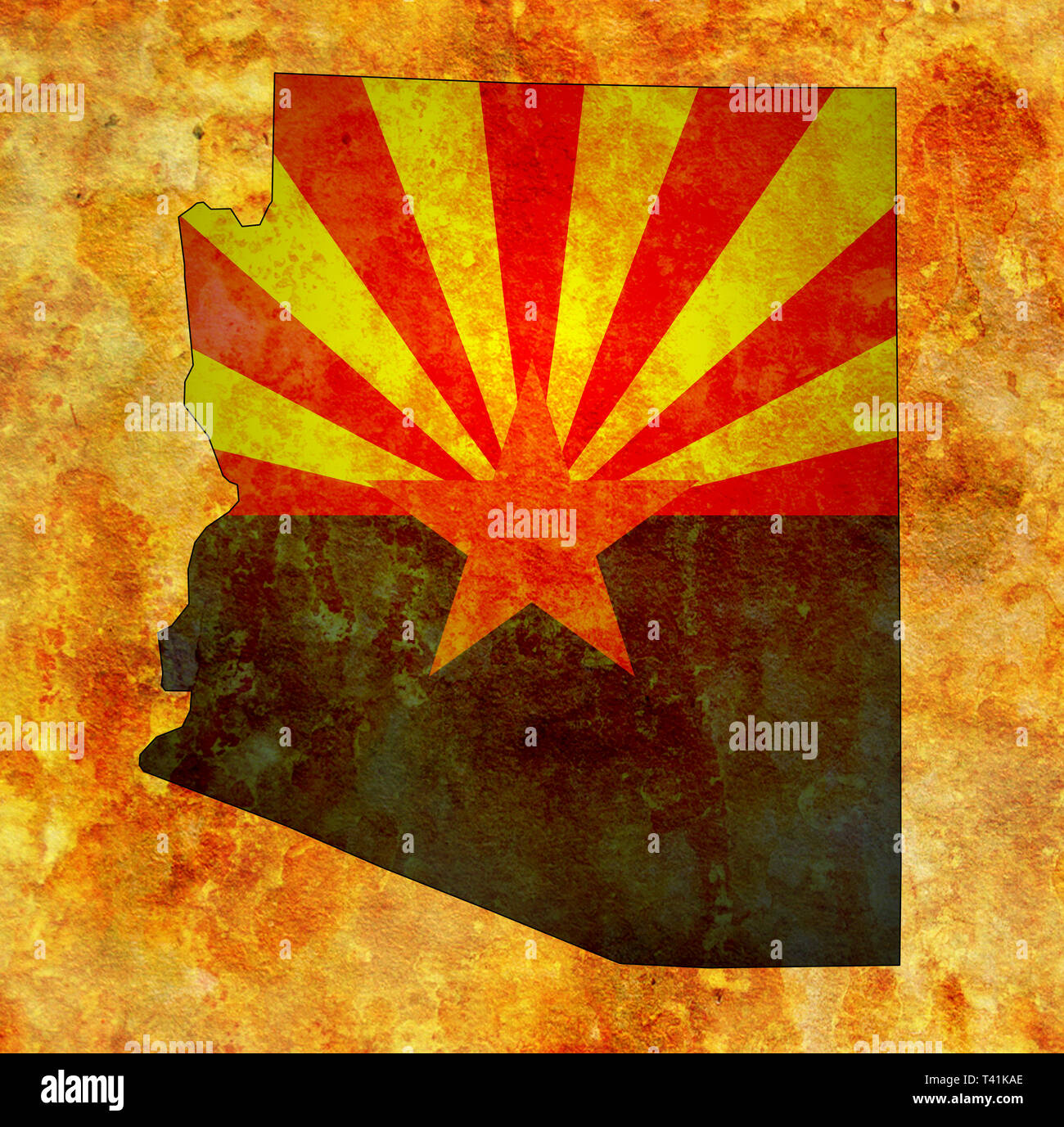 territory of Arizona state isolated from other states of USA Stock ...