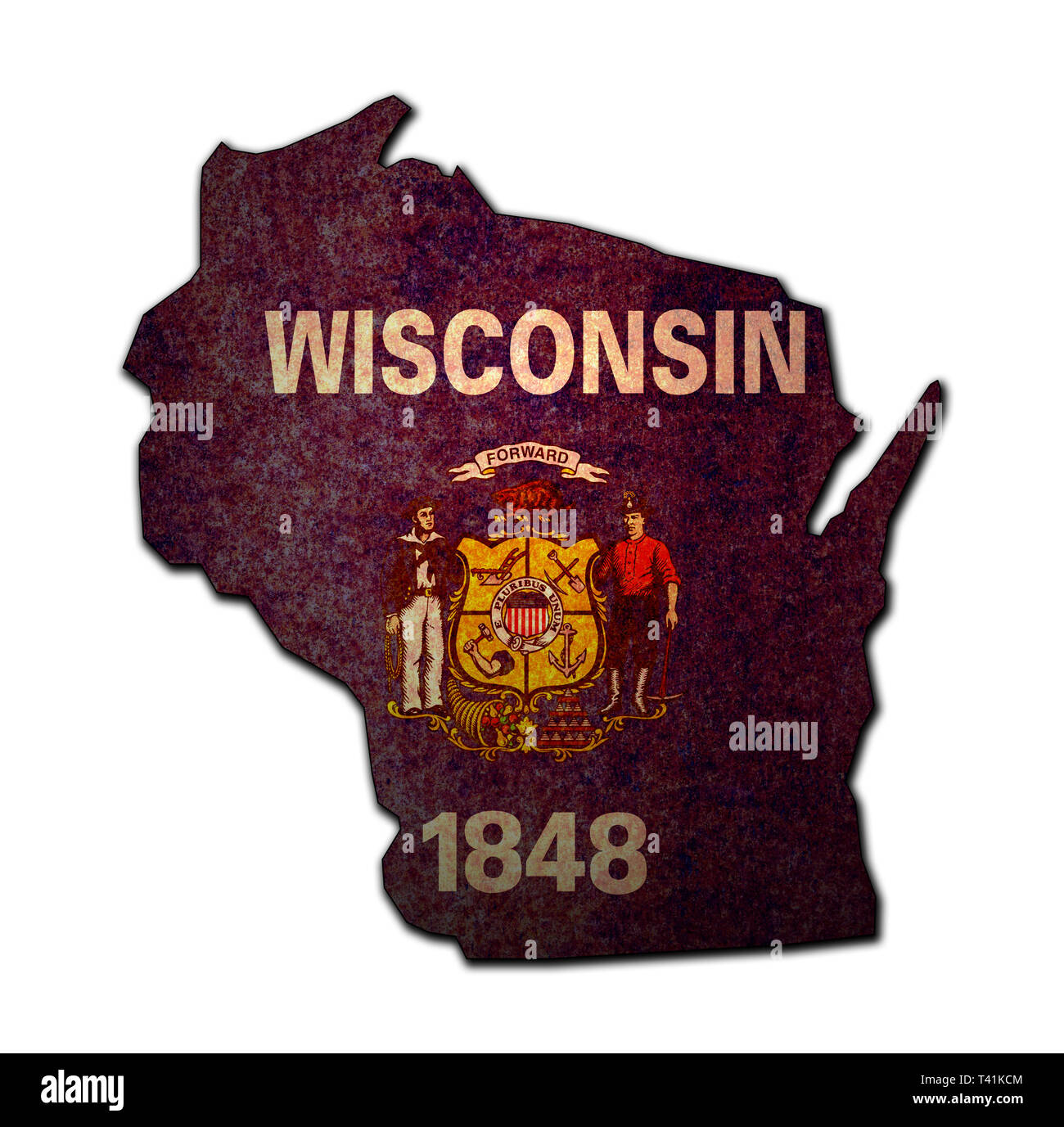 Political map wisconsin Cut Out Stock Images & Pictures - Alamy