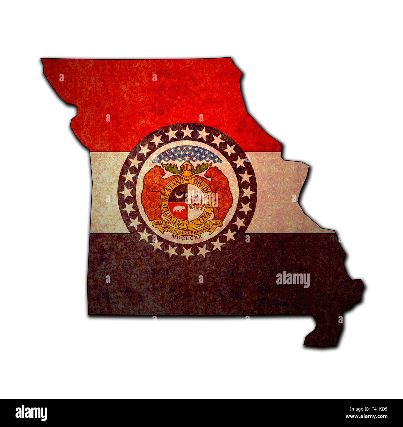 Vintage missouri map Cut Out Stock Images & Pictures - Alamy