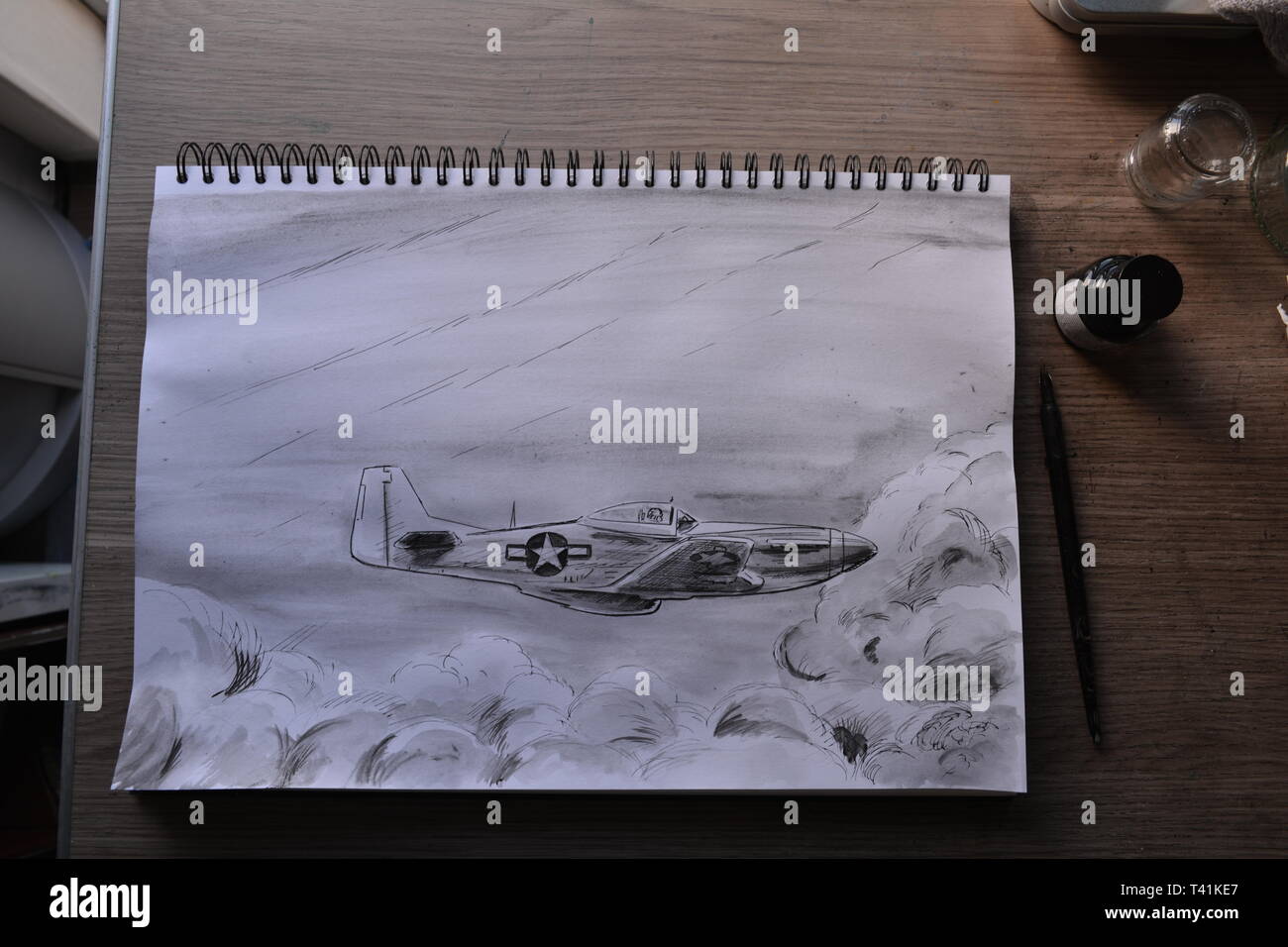 Ink wash drawing hi-res stock photography and images - Alamy