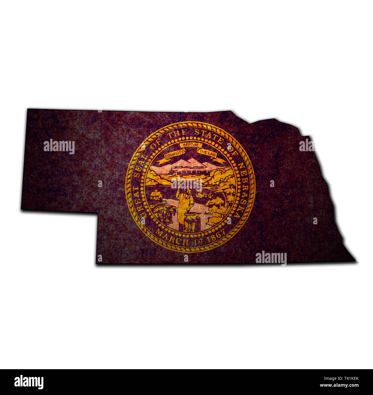 Nebraska territory map Cut Out Stock Images & Pictures - Alamy