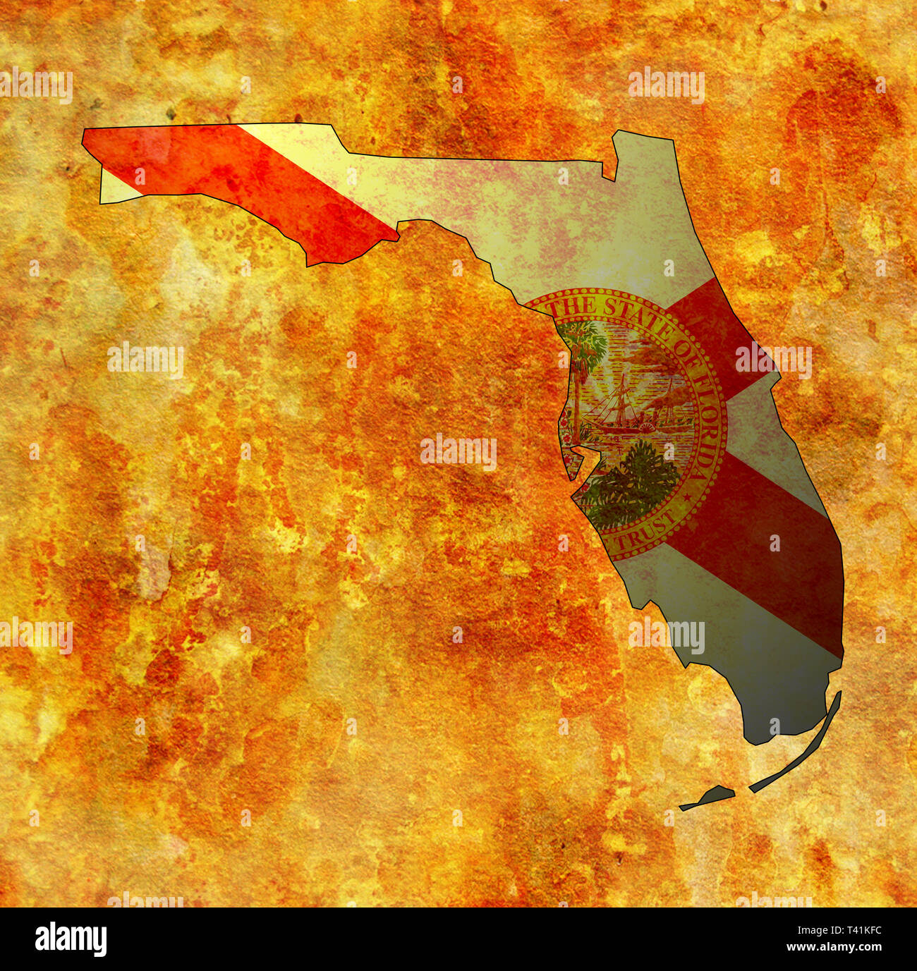 territory of Florida state isolated from other states of USA Stock ...