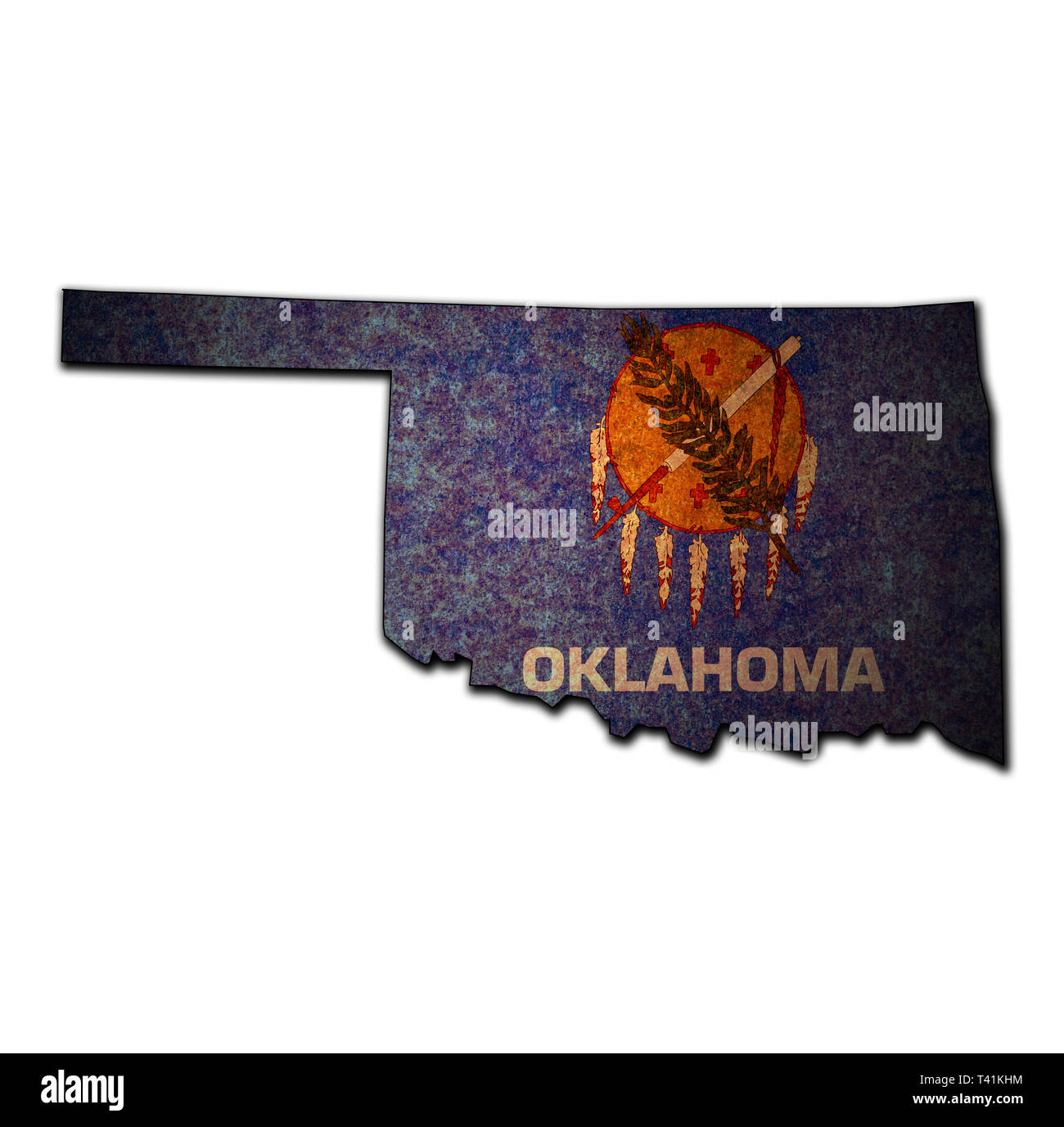 Political map of oklahoma Cut Out Stock Images & Pictures - Alamy