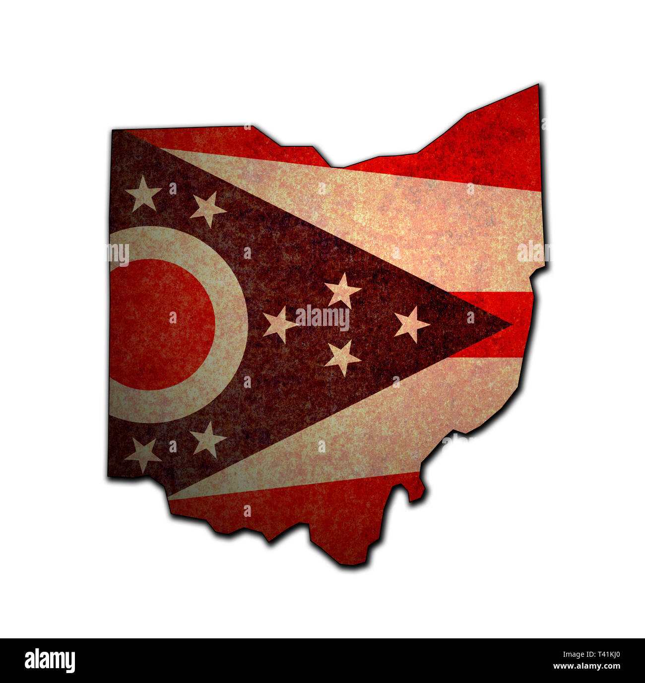 Political map of ohio Cut Out Stock Images & Pictures - Alamy