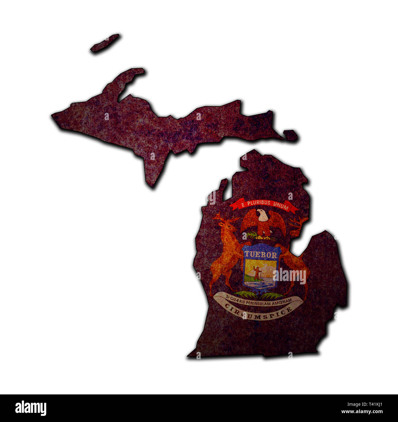 Political map of michigan Cut Out Stock Images & Pictures - Alamy
