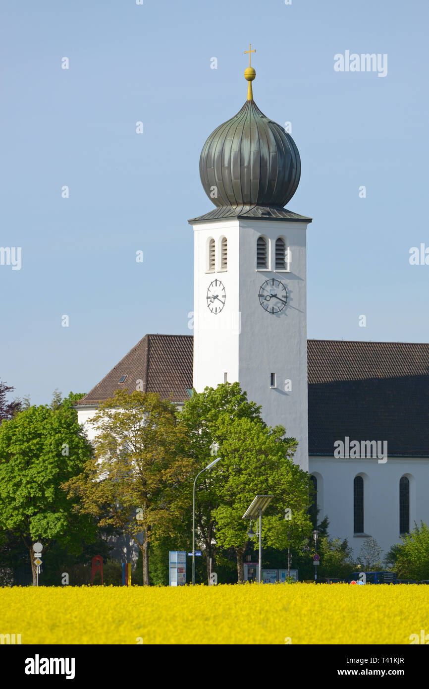 Catholic church of village Vaterstetten, district Ebersberg, Bavaria ...