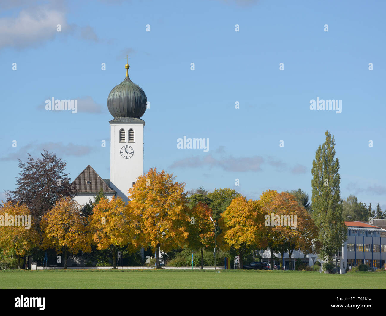 Catholic church of village Vaterstetten, district Ebersberg, Bavaria ...