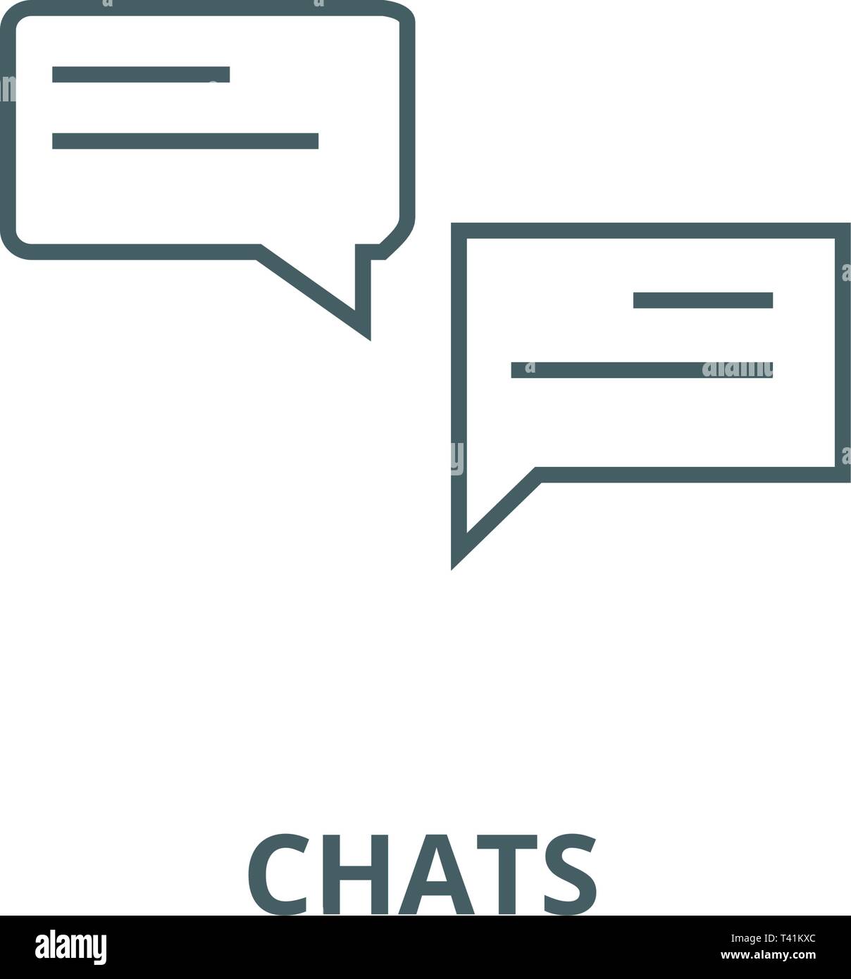 Chats line icon, vector. Chats outline sign, concept symbol, flat ...