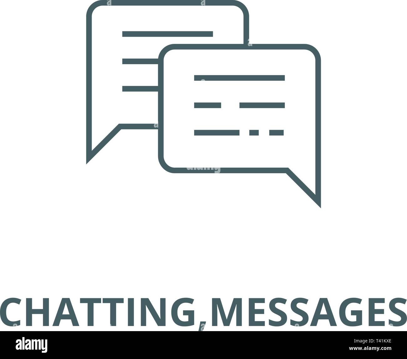 Chatting,messages line icon, vector. Chatting,messages outline sign ...