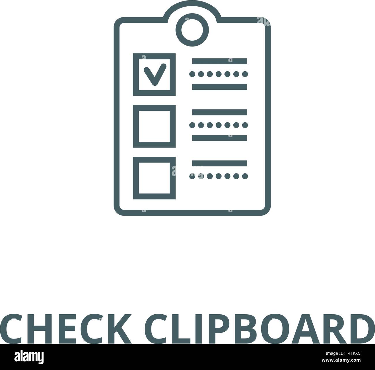 Check clipboard line icon, vector. Check clipboard outline sign ...