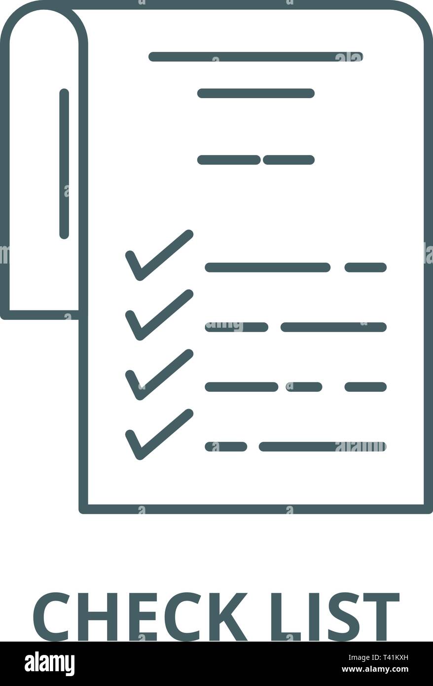 Check list line icon, vector. Check list outline sign, concept symbol ...