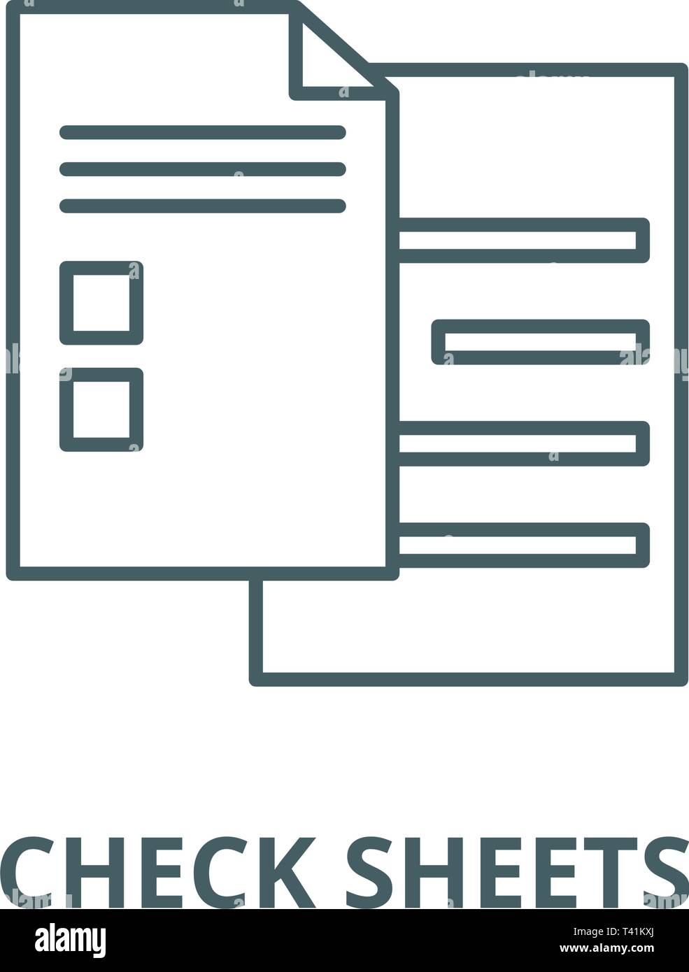 Check sheets line icon, vector. Check sheets outline sign, concept ...