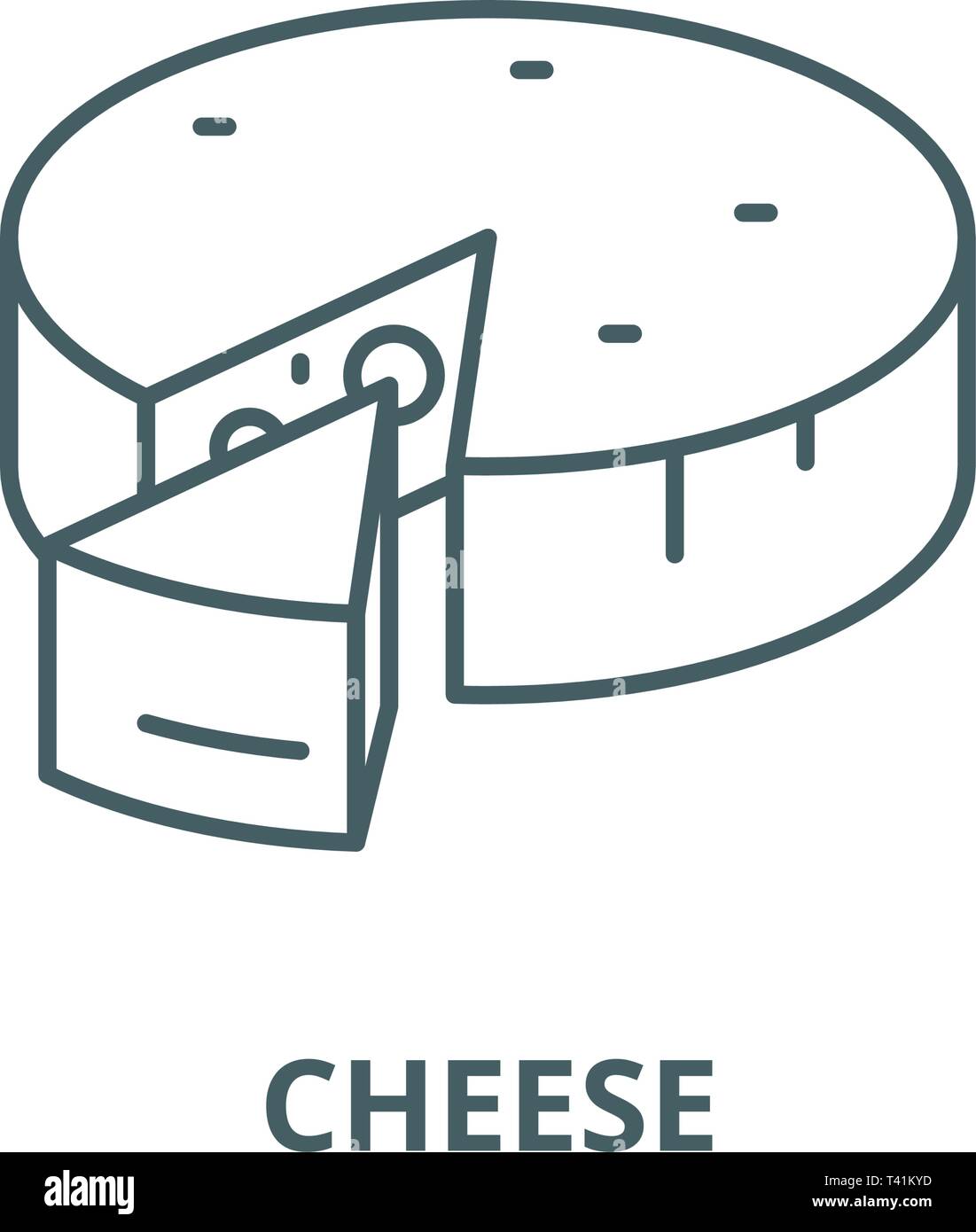 Cheese line icon, vector. Cheese outline sign, concept symbol, flat ...