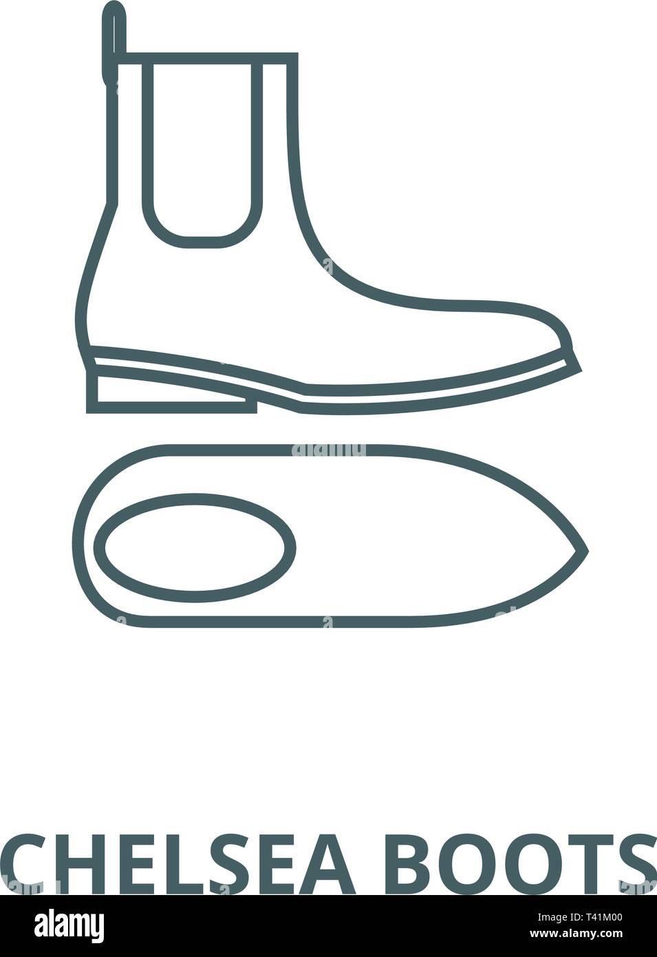 Chelsea boots line icon, vector. Chelsea boots outline sign, concept ...