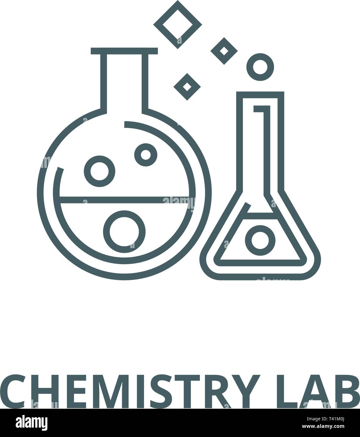 Chemistry lab,experiments line icon, vector. Chemistry lab,experiments ...