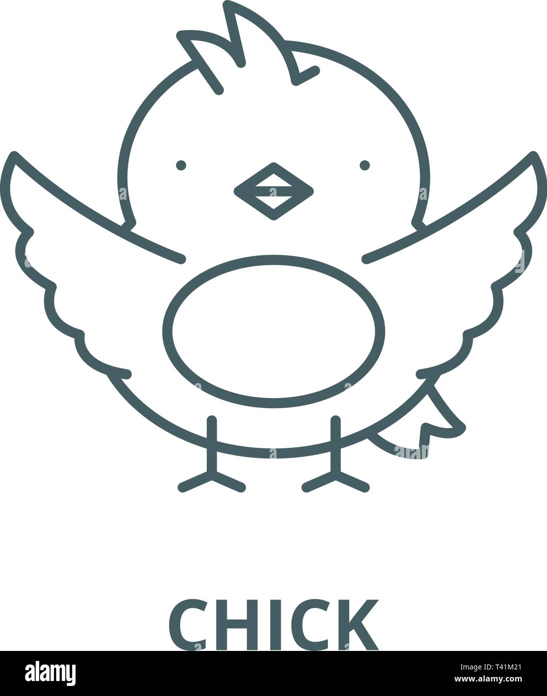 Chick line icon, vector. Chick outline sign, concept symbol, flat ...