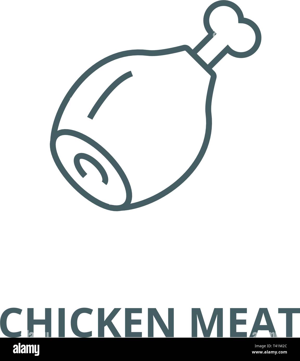 Chicken Meat Line Icon Vector Chicken Meat Outline Sign Concept