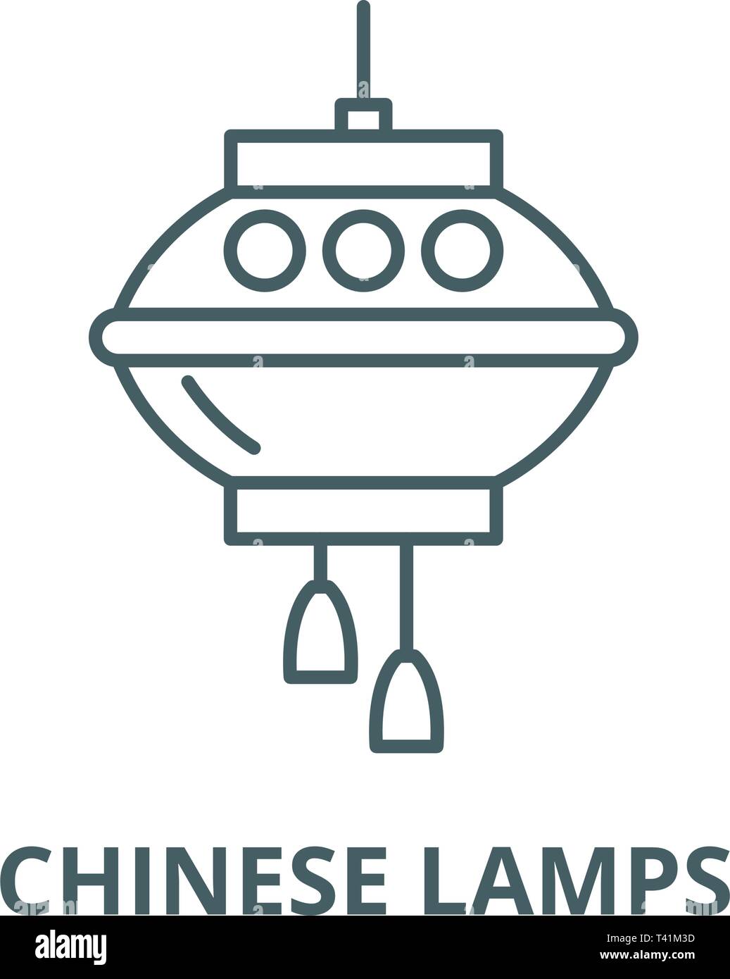 Chinese lamps line icon, vector. Chinese lamps outline sign, concept ...