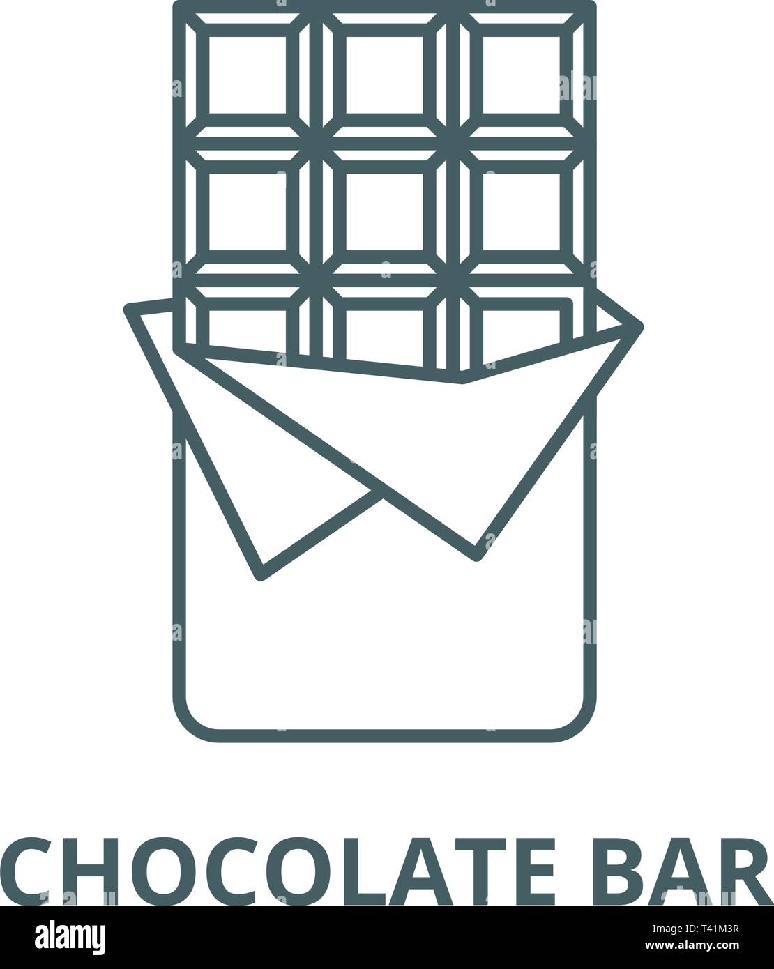 Chocolate bar line icon, vector. Chocolate bar outline sign, concept ...