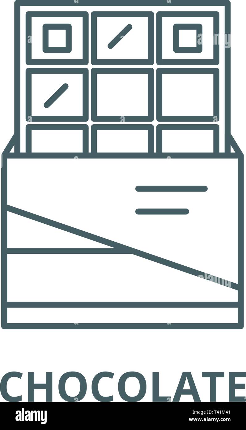 Chocolate line icon, vector. Chocolate outline sign, concept symbol ...