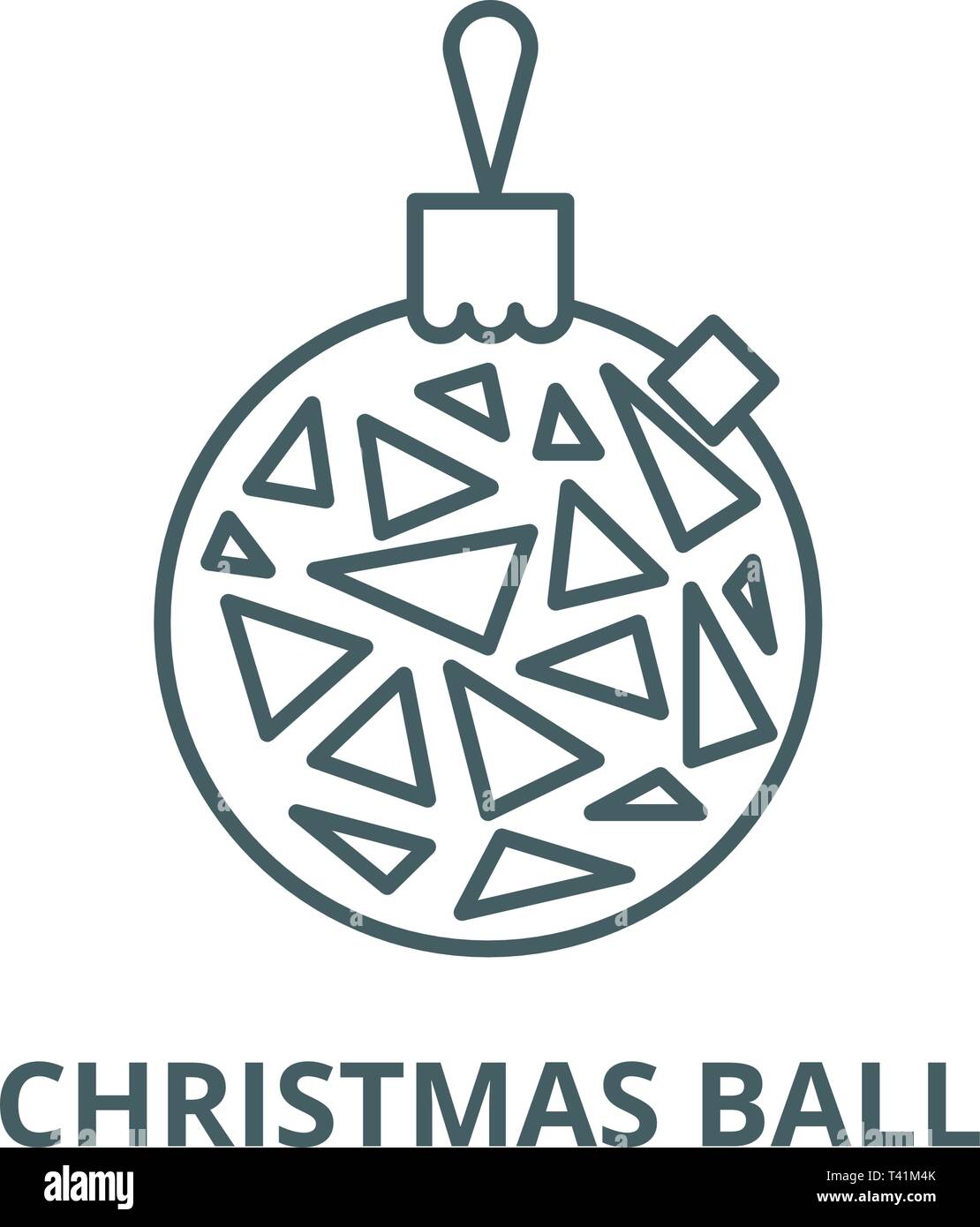 Christmas ball line icon, vector. Christmas ball outline sign, concept ...