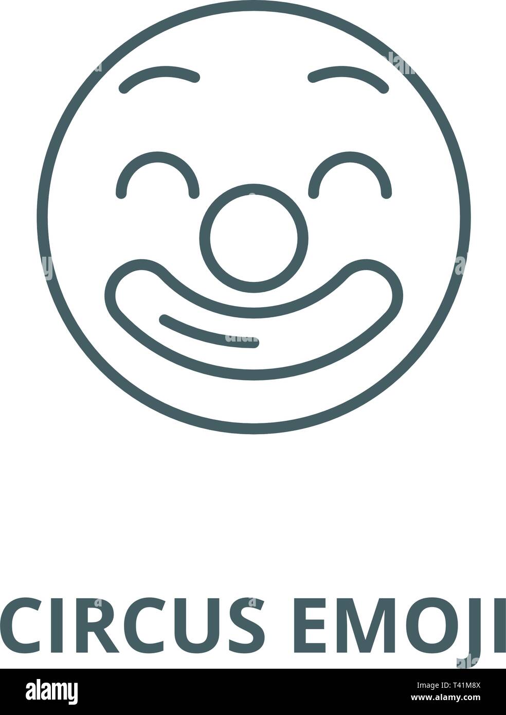 Circus emoji line icon, vector. Circus emoji outline sign, concept ...