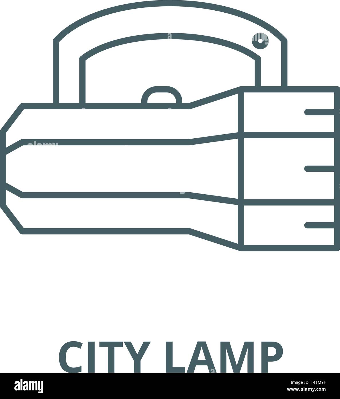 City lamp line icon, vector. City lamp outline sign, concept symbol ...