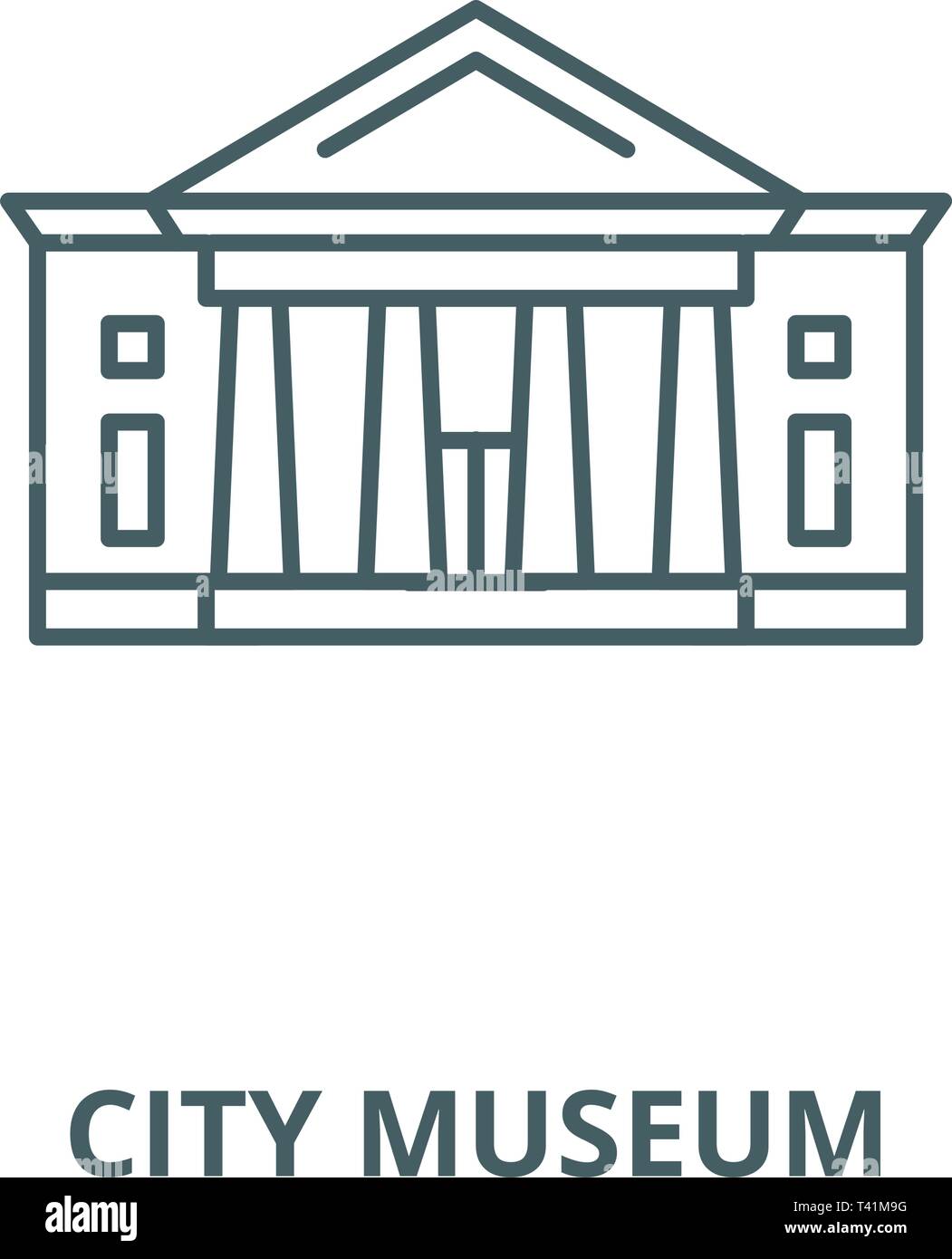 City museum line icon, vector. City museum outline sign, concept symbol ...