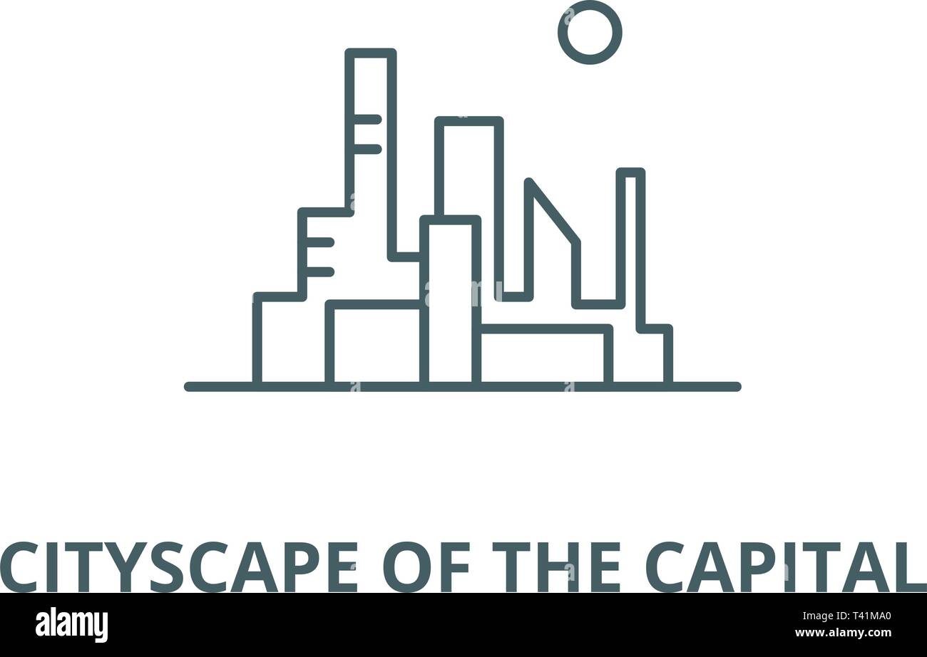 Cityscape of the capital line icon, vector. Cityscape of the capital ...