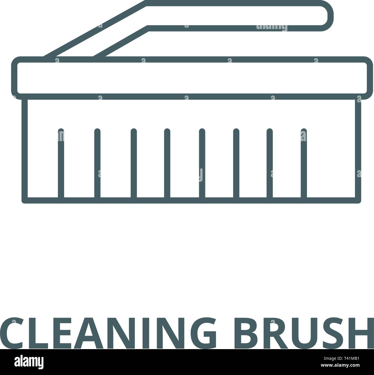 Cleaning brush line icon, vector. Cleaning brush outline sign, concept ...