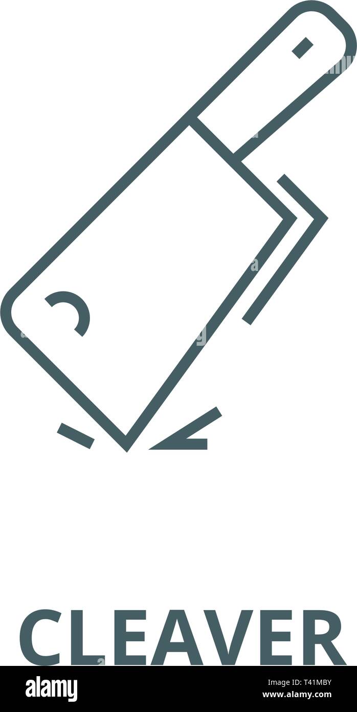 Cleaver line icon, vector. Cleaver outline sign, concept symbol, flat ...