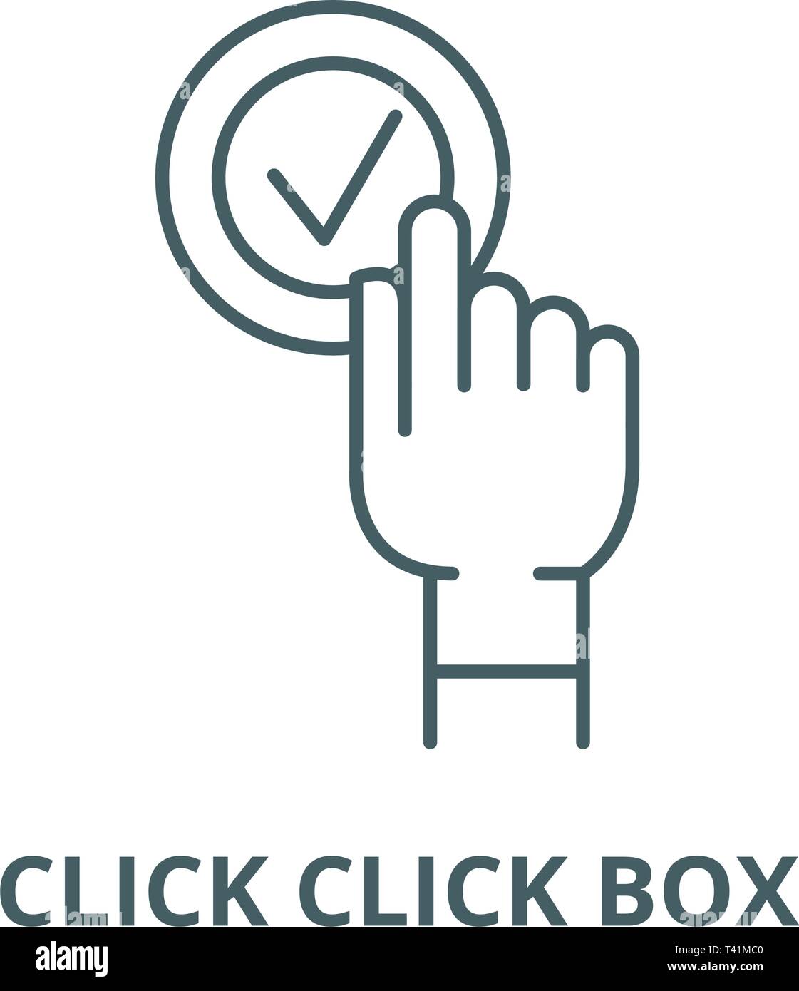 Click click box line icon, vector. Click click box outline sign ...
