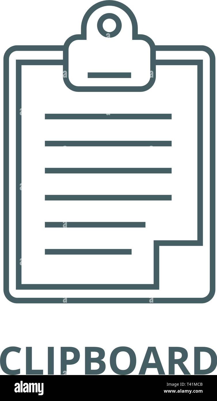 Clipboard line icon, vector. Clipboard outline sign, concept symbol ...
