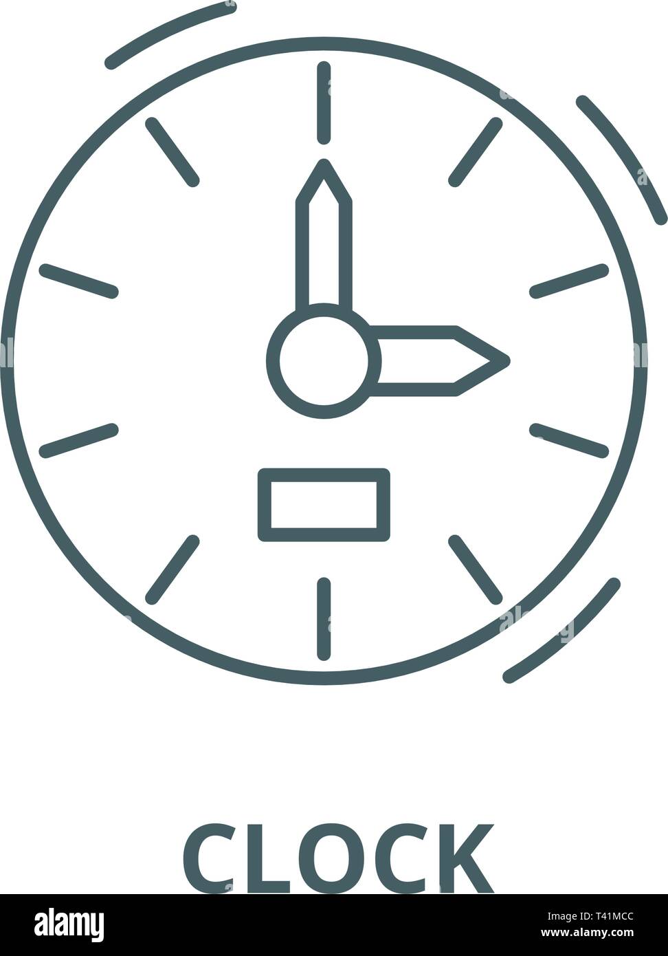 Clock line icon, vector. Clock outline sign, concept symbol, flat ...