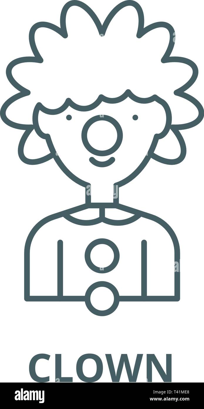 Clown line icon, vector. Clown outline sign, concept symbol, flat ...