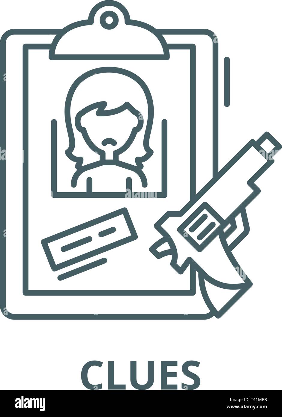 Clues line icon, vector. Clues outline sign, concept symbol, flat ...