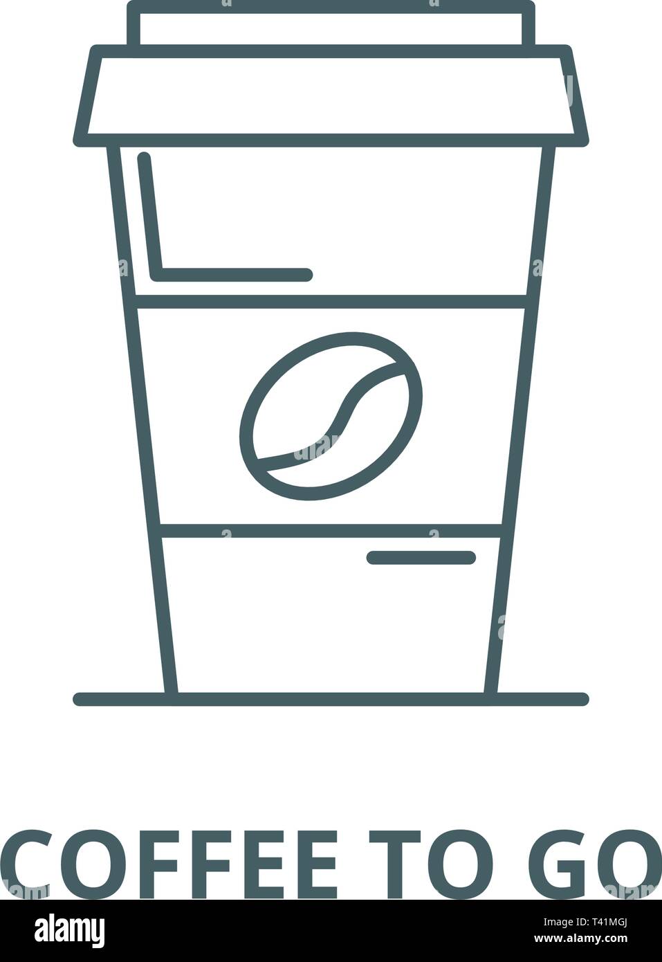 Coffee to go line icon, vector. Coffee to go outline sign, concept ...