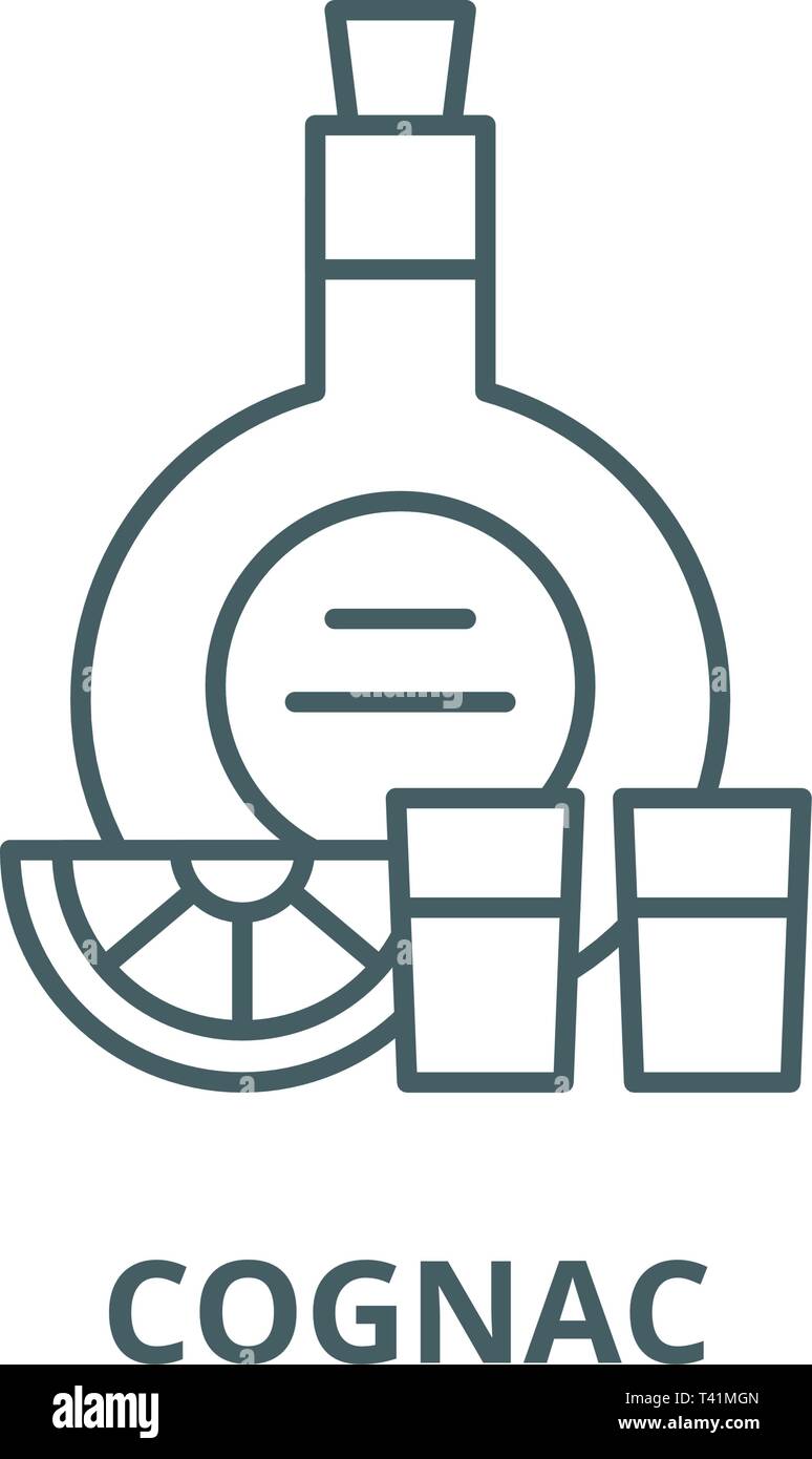 Cognac line icon, vector. Cognac outline sign, concept symbol, flat ...