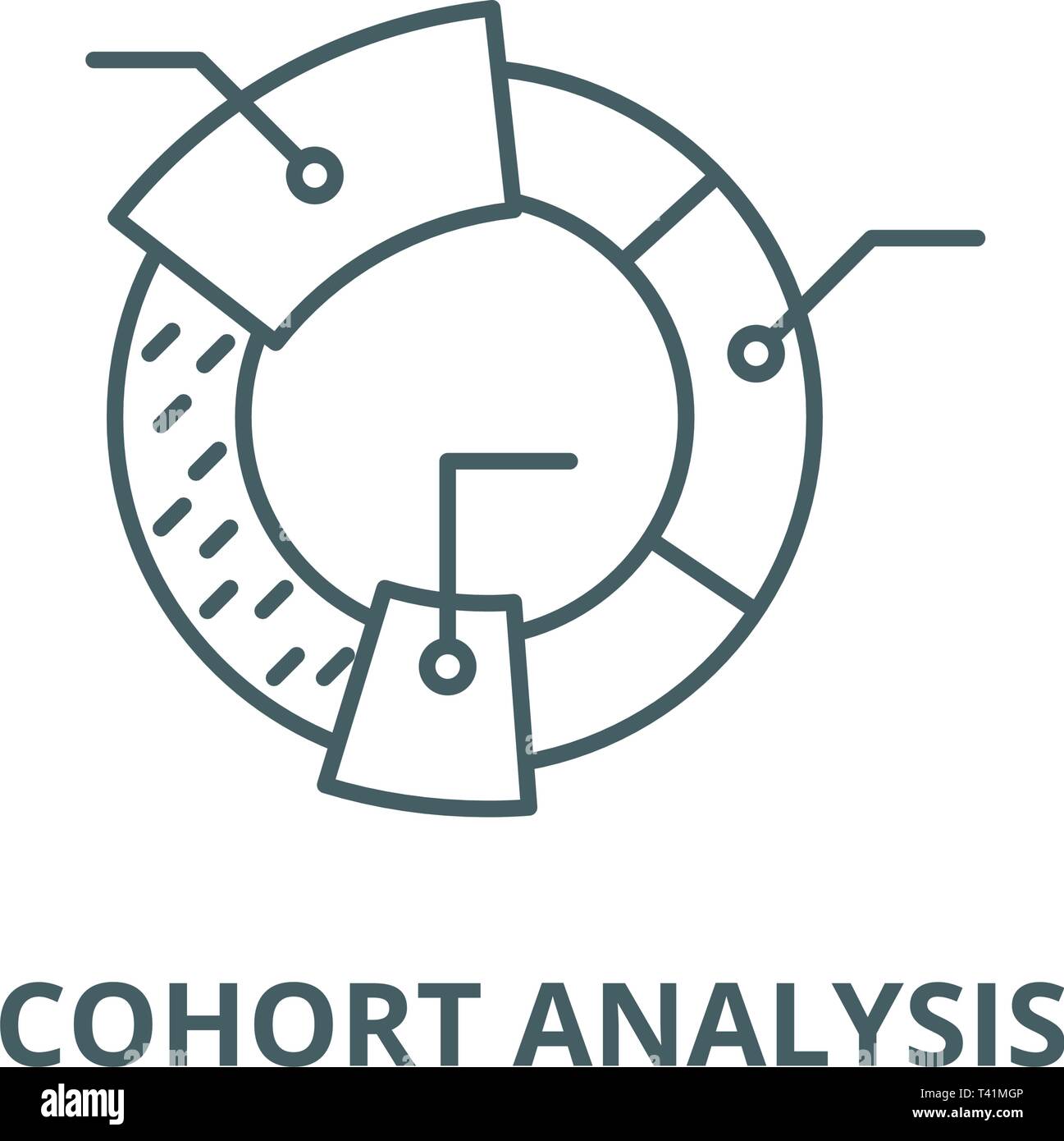 Cohort analysis line icon, vector. Cohort analysis outline sign ...