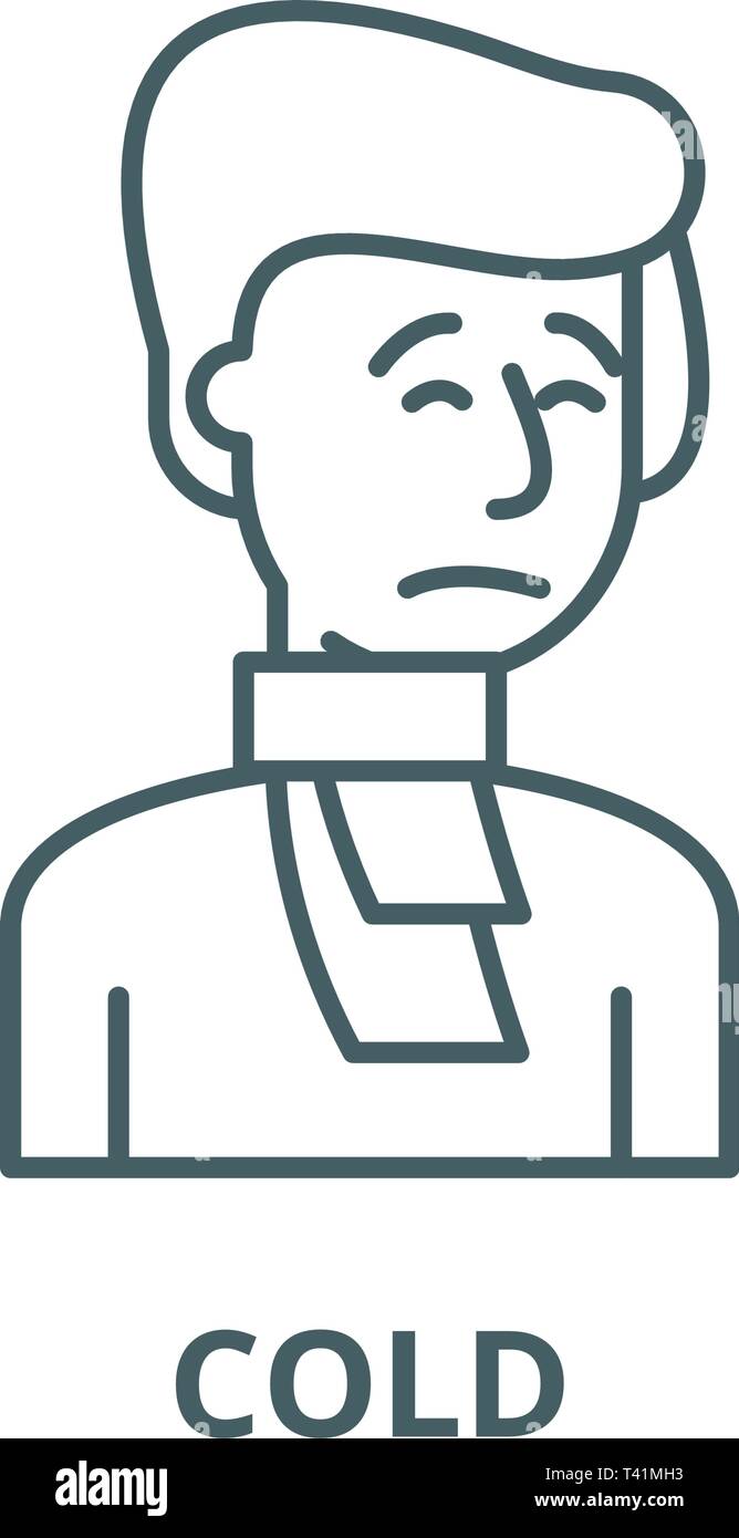 Cold line icon, vector. Cold outline sign, concept symbol, flat ...