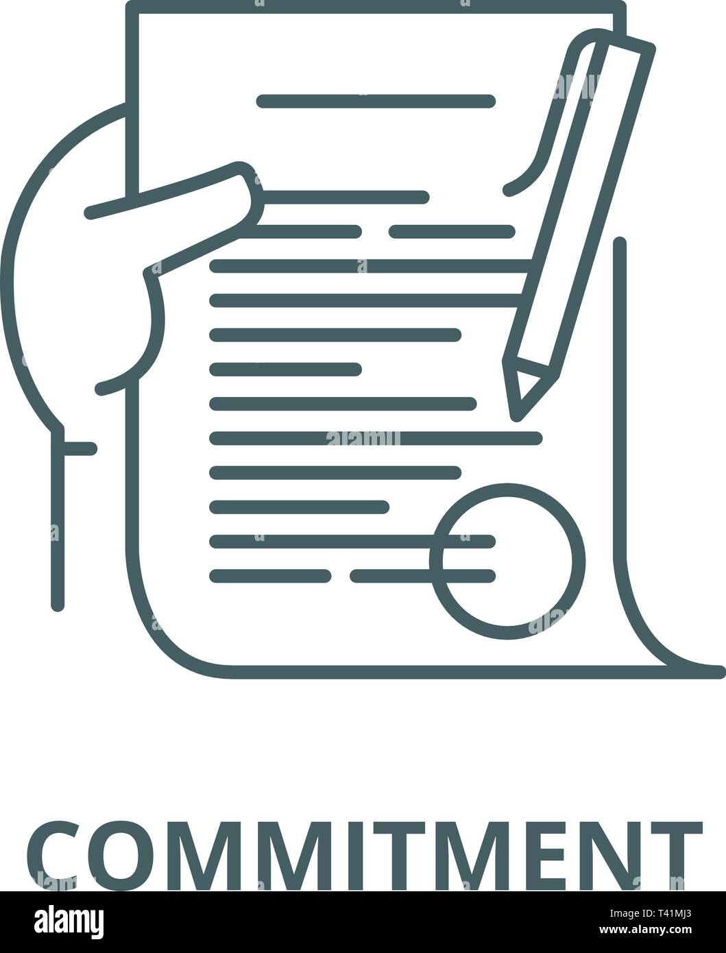 Commitment Line Icon Vector Commitment Outline Sign Concept Symbol