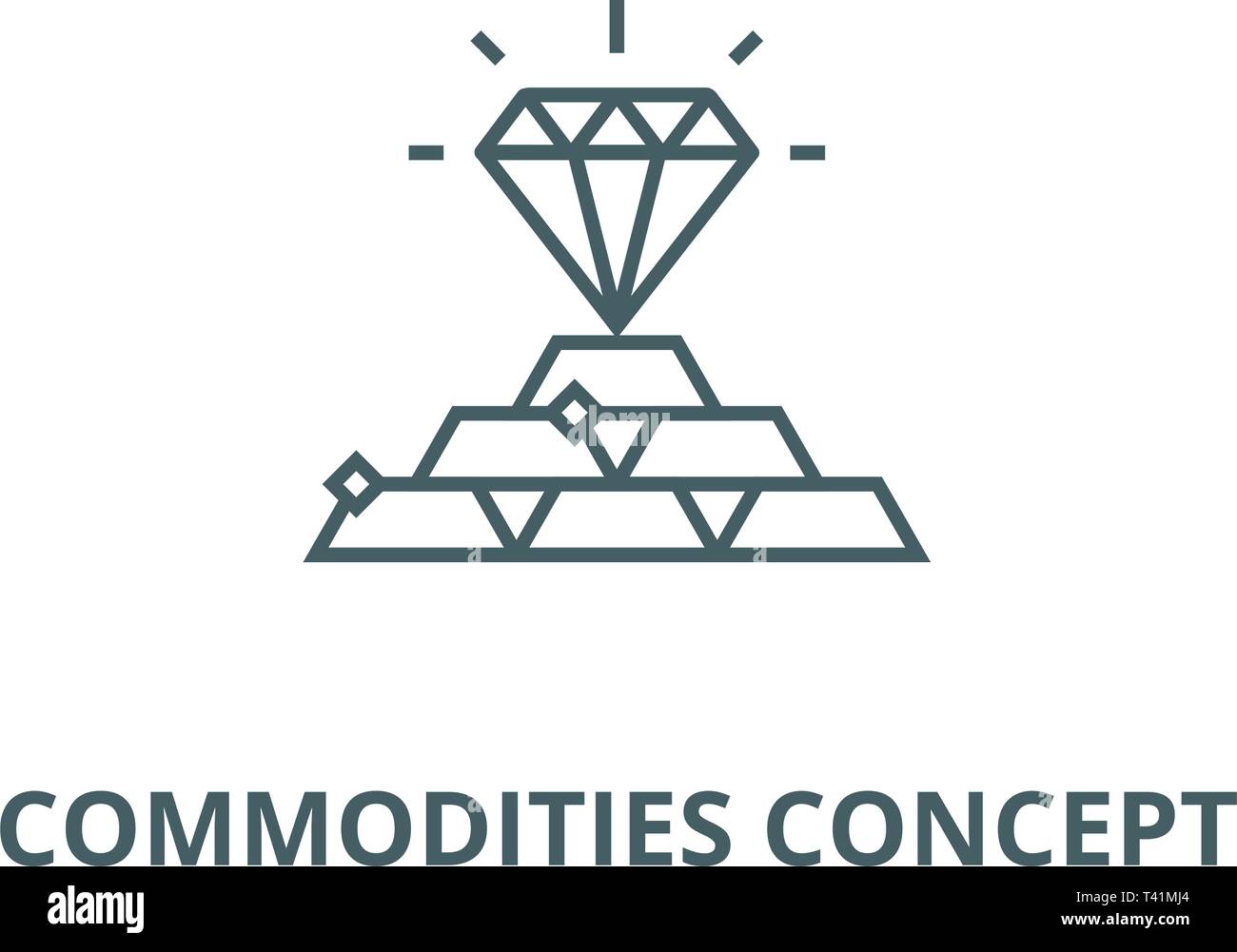 Commodities concept line icon, vector. Commodities concept outline sign ...