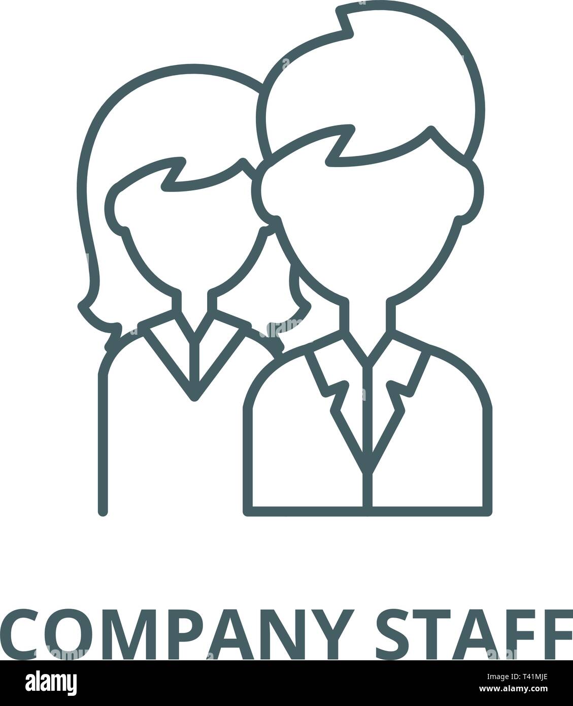 Company staff line icon, vector. Company staff outline sign, concept ...