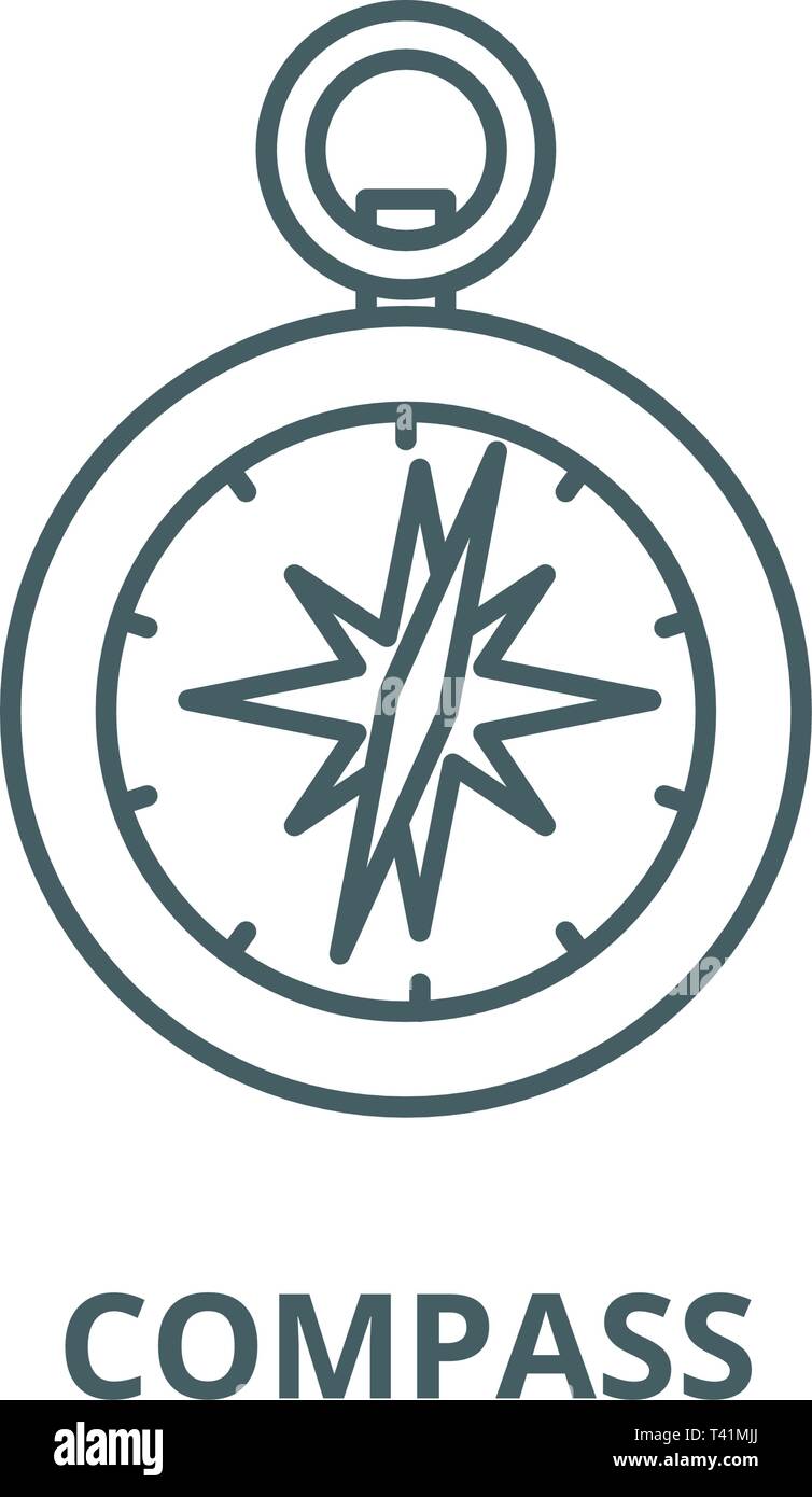 Compass line icon, vector. Compass outline sign, concept symbol, flat ...